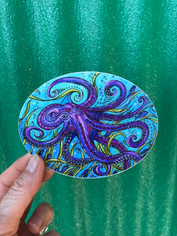 Octopus Sticker Decal for Cars Water Bottles Skateboards | Etsy