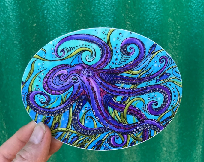 Octopus Sticker, Decal for Cars, Water Bottles, Skateboards, Computers ...