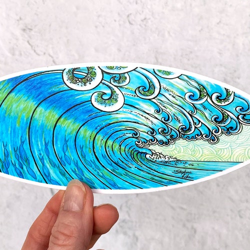 Party Wave Surfboard Sticker Decal for Cars Water Bottles - Etsy