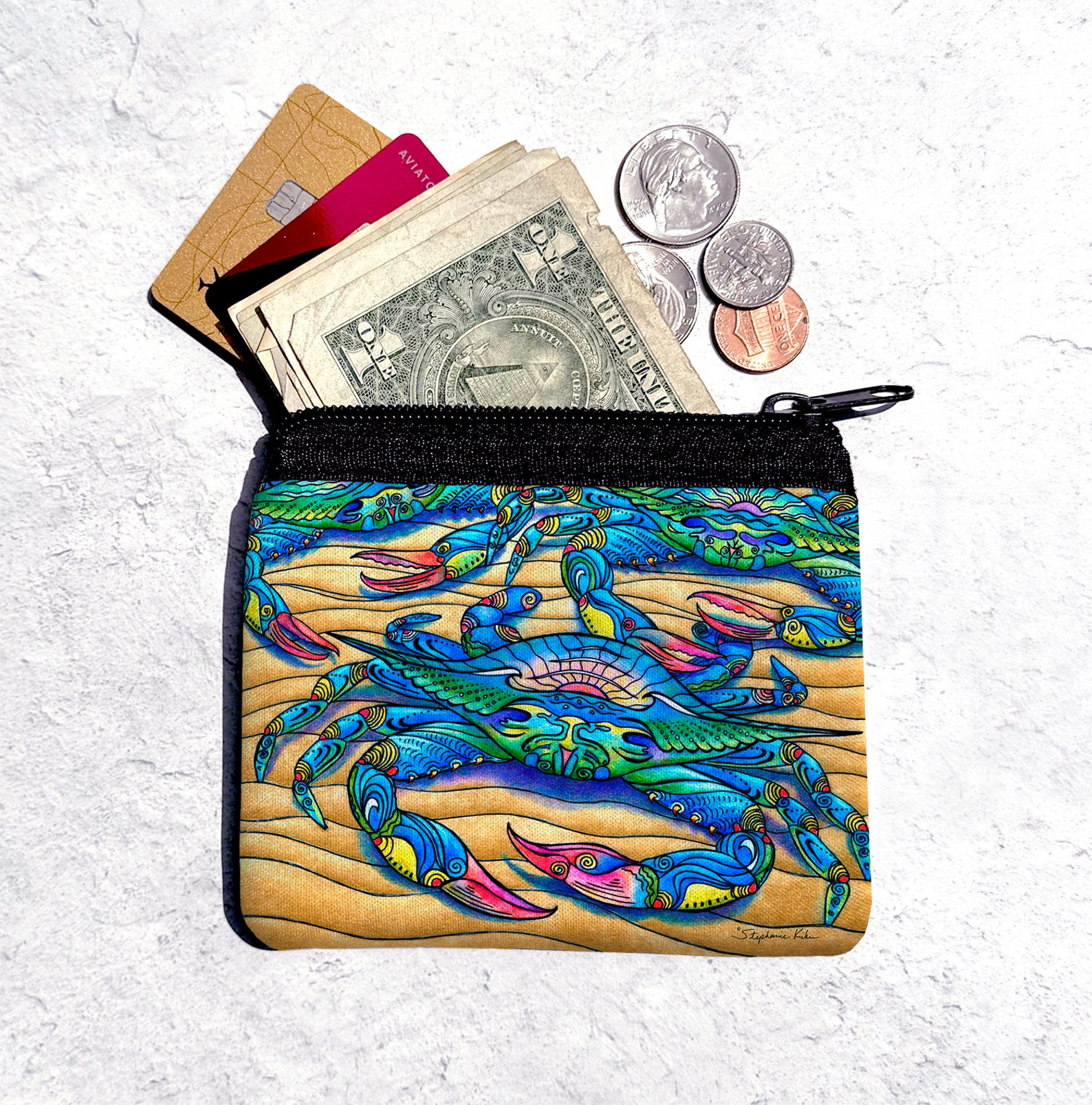 Blue Crabs, Coin Purse, Change Purse, Coin Bag - Etsy