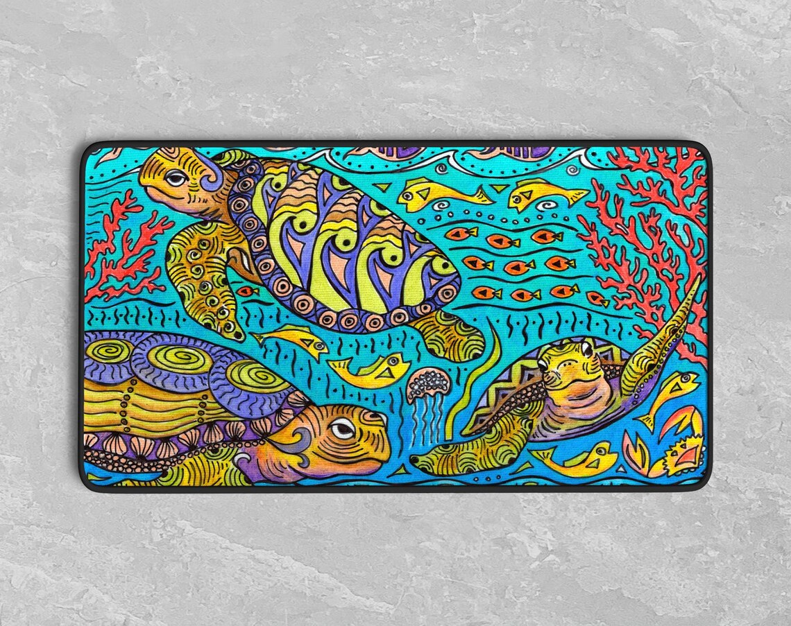 Turtle Time, Sea Turtles, Turtle Decor, Coastal Decor, Desk Mat ...