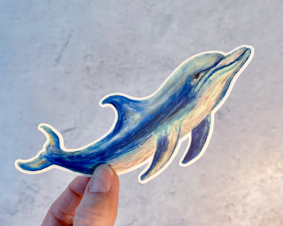 Single Dolphin Sticker, Decal for Cars, Water Bottles, Skateboards ...
