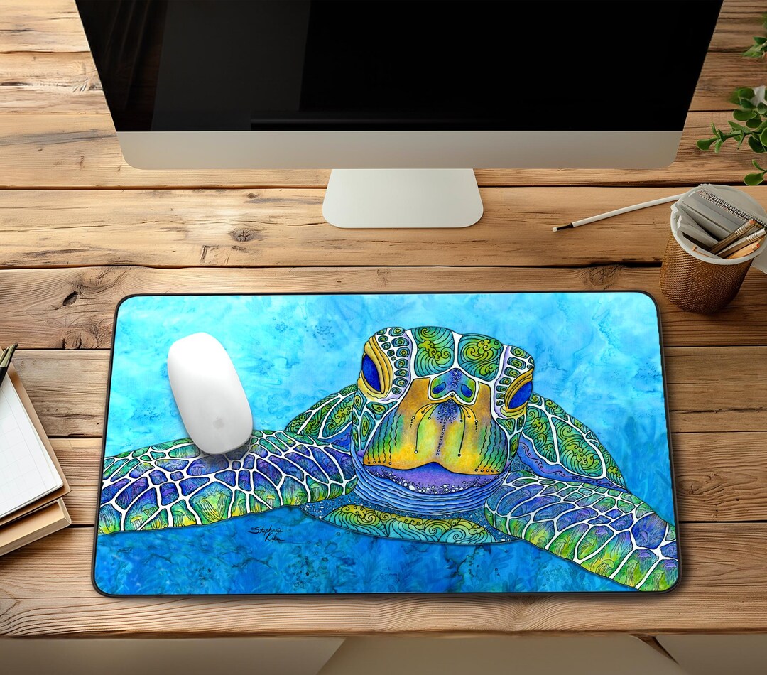 Face to Face Turtle, Sea Turtles, Desk Mat, Gaming Mat, Mousepad ...