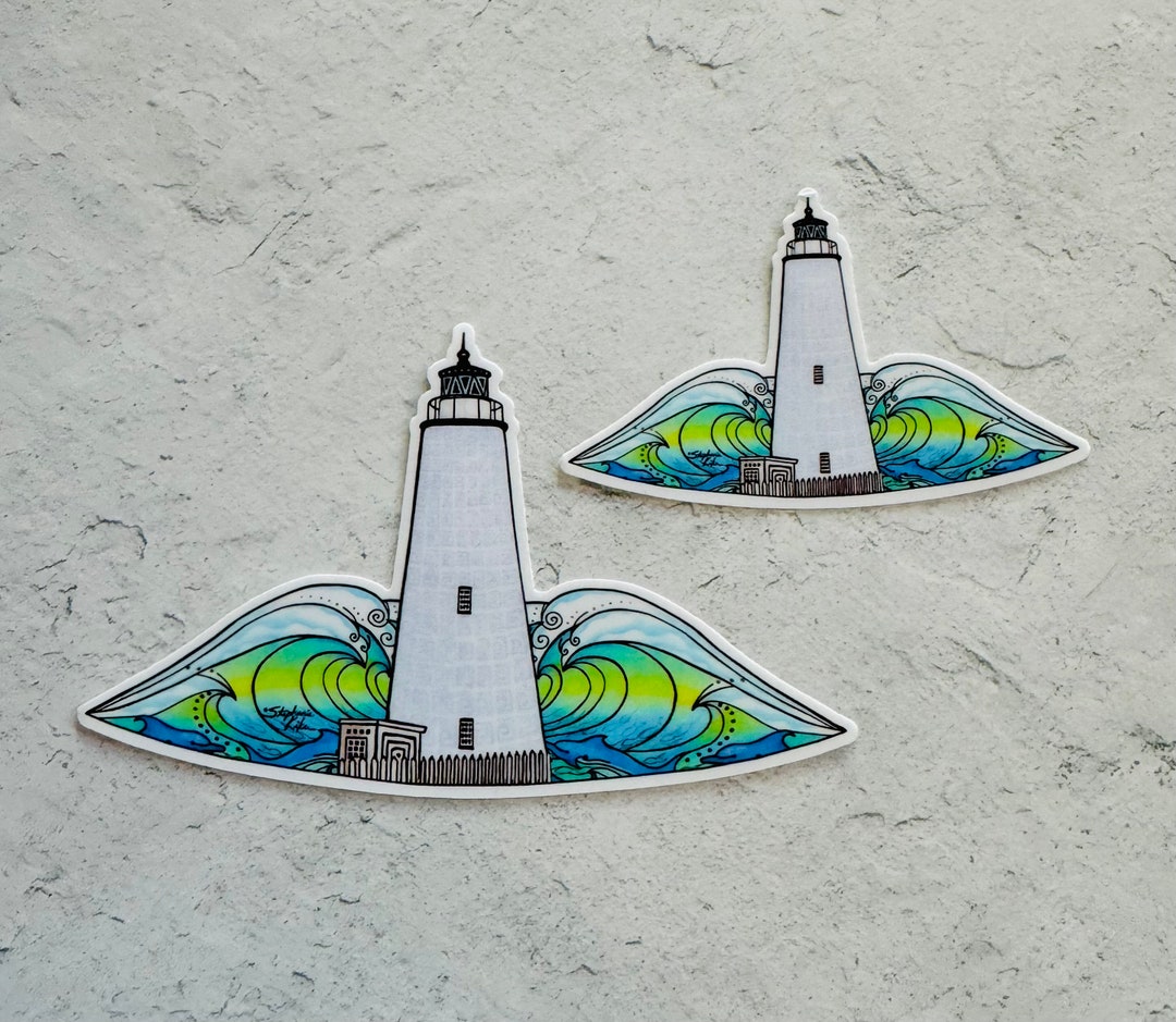 Ocracoke Lighthouse Cutout Sticker, Decal for Cars, Sticker for Water ...
