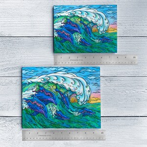 Wave Riding Ceramic Wall Tile - Etsy