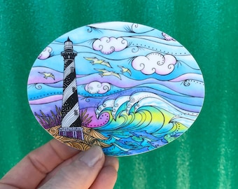 Cape Lookout Lighthouse Sticker Decal for Cars Water | Etsy