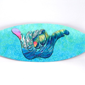 Shaka Art With Wave, Surfboard Wall Art, Shaka Surfboard - Etsy