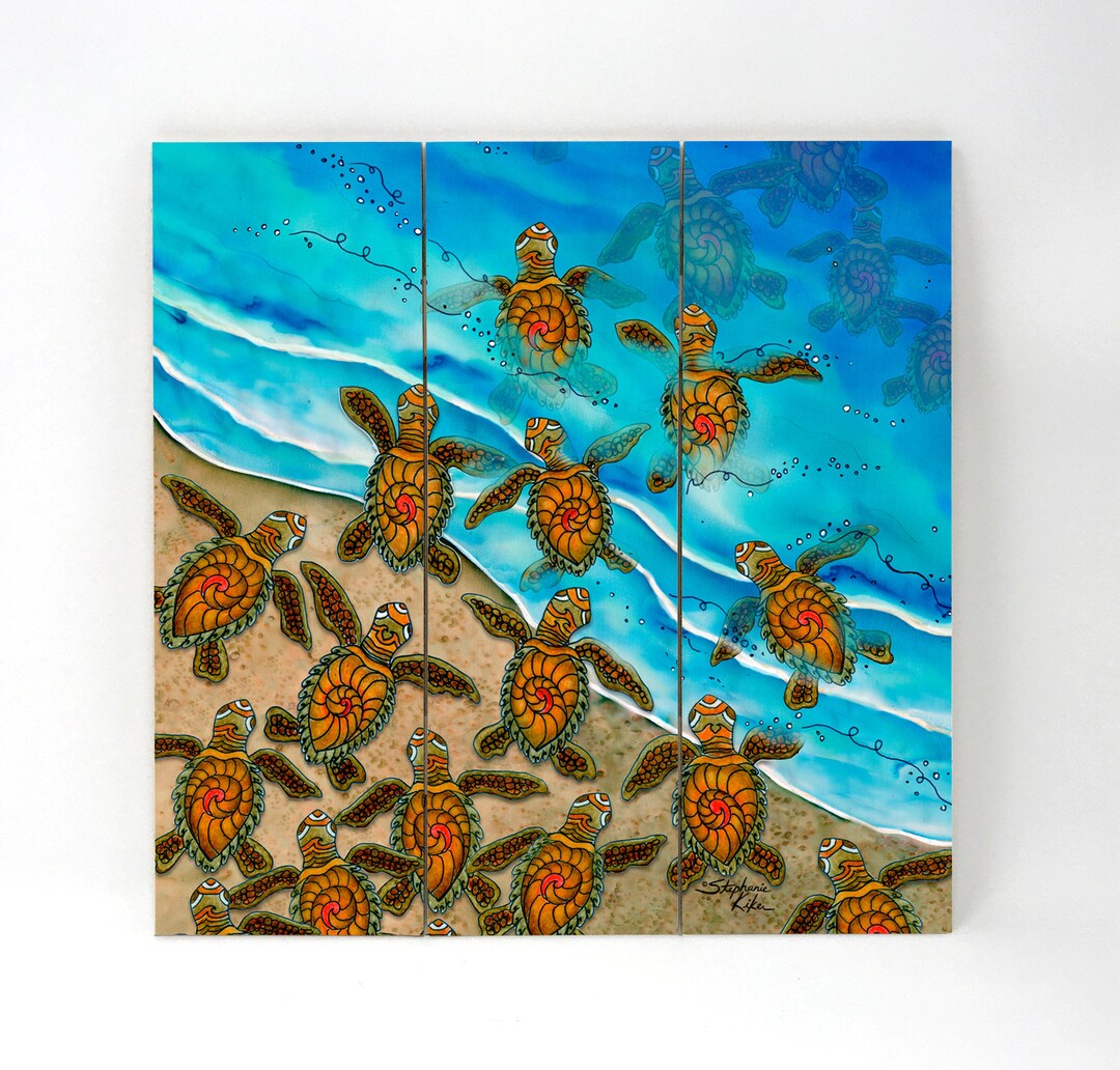 Ocean Bound Turtles Wall Art, Turtle Art - Etsy