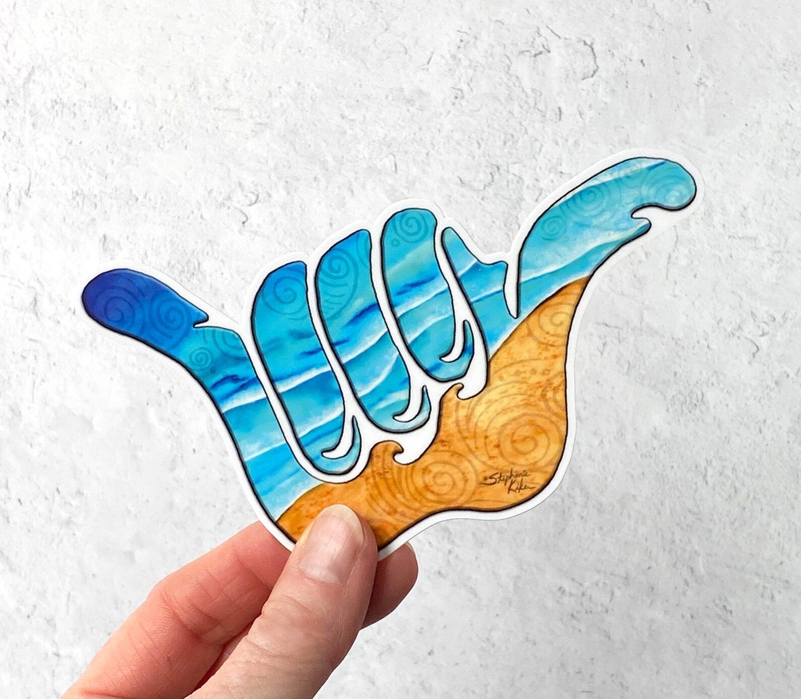 Shaka Seashore Sticker Decal for Cars Water Bottles | Etsy