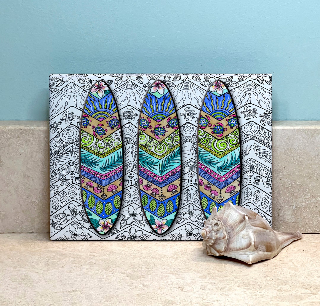 3 Surf Boards Ceramic Tile Wall Art - Etsy