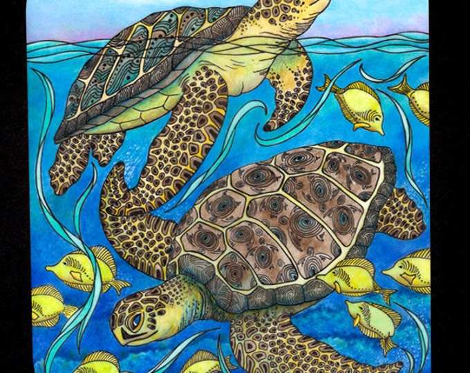 Looking Around Loggerhead Sea Turtle Art Mousepad for Computers - Etsy