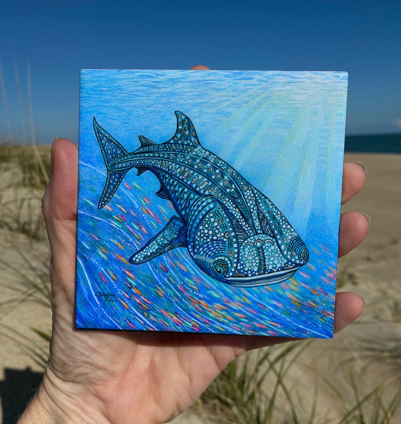 Whale Shark Ceramic Tile Wall Art, Ocean Art, Tile Art - Etsy