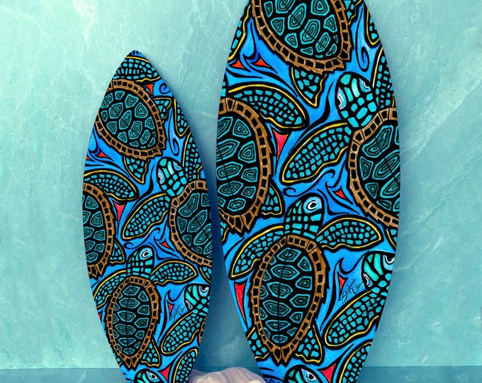 Baby Turtles Surfboard Wall Art, Baby Sea Turtle Artwork - Etsy