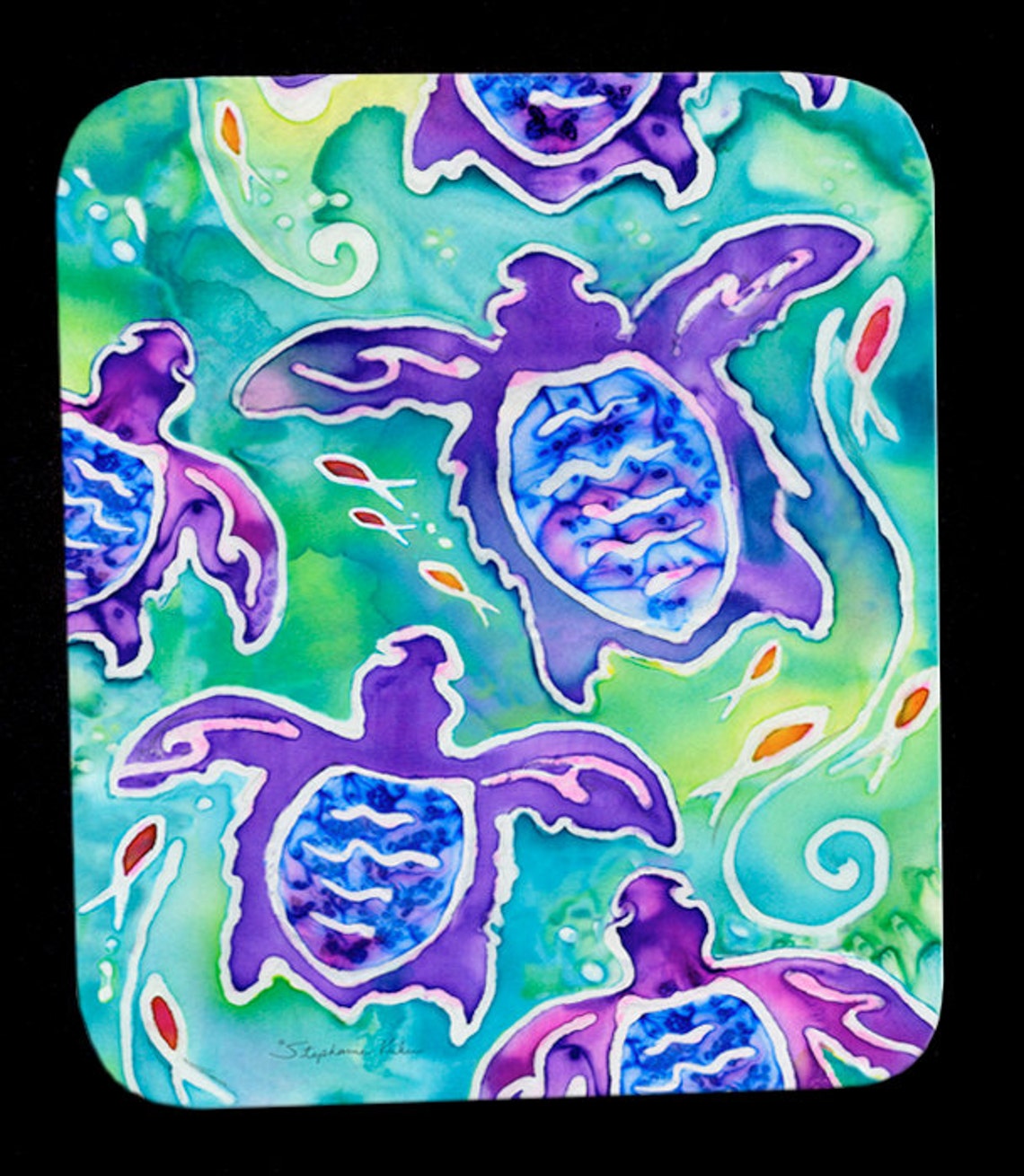 Sea Turtle Swim Sea Turtle Art Mousepad for Computers - Etsy