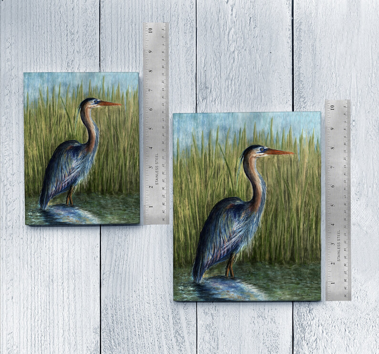 Blue Heron Ceramic Tile Wall Art - Etsy