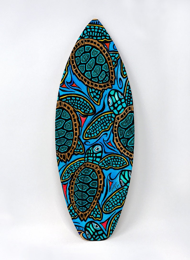 Baby Turtles Surfboard Wall Art, Baby Sea Turtle Artwork - Etsy