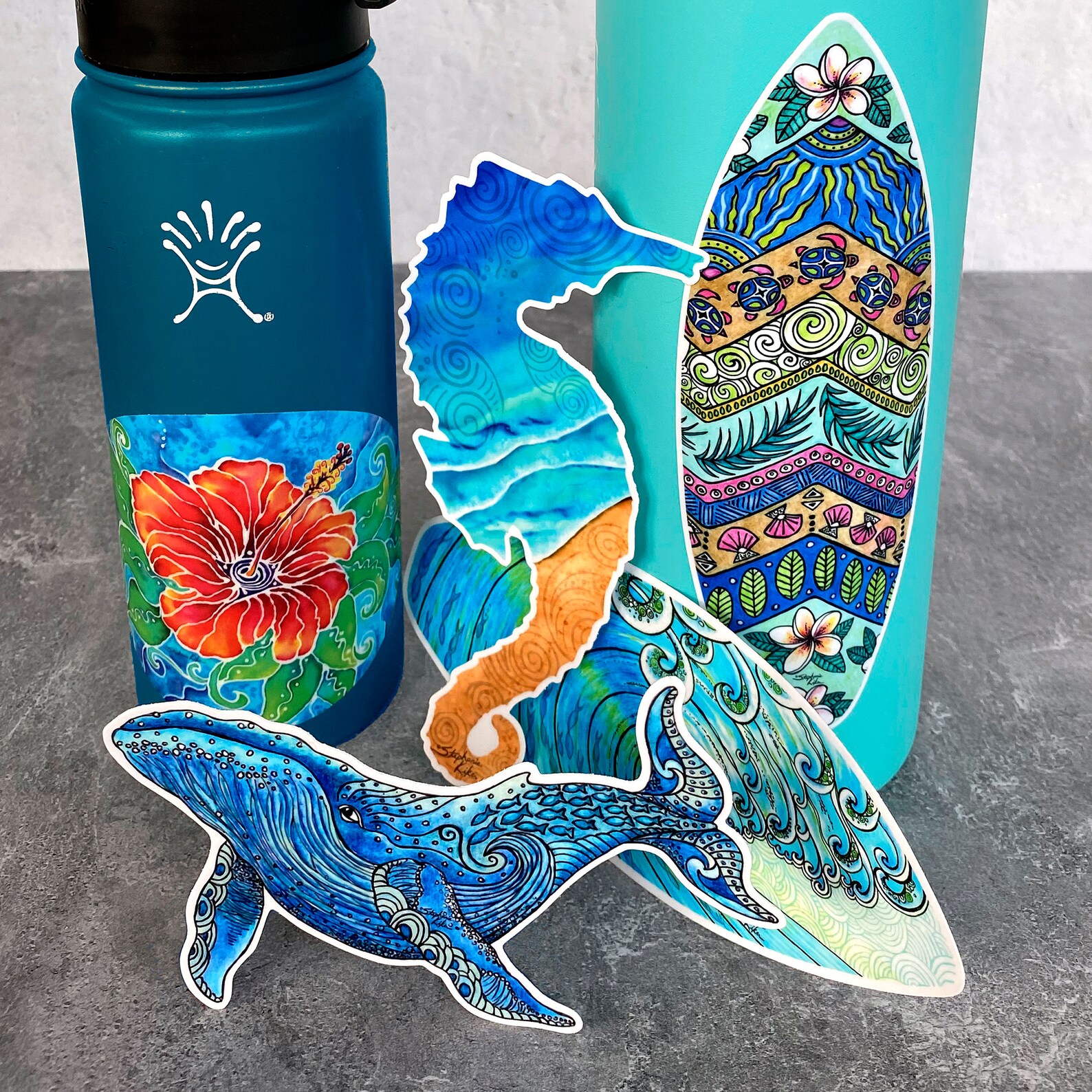 Party Wave Surfboard Sticker, Decal for Cars, Water Bottles ...