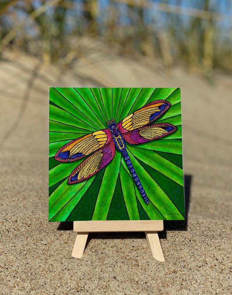 Dragonfly Ceramic Tile Wall Art - Etsy