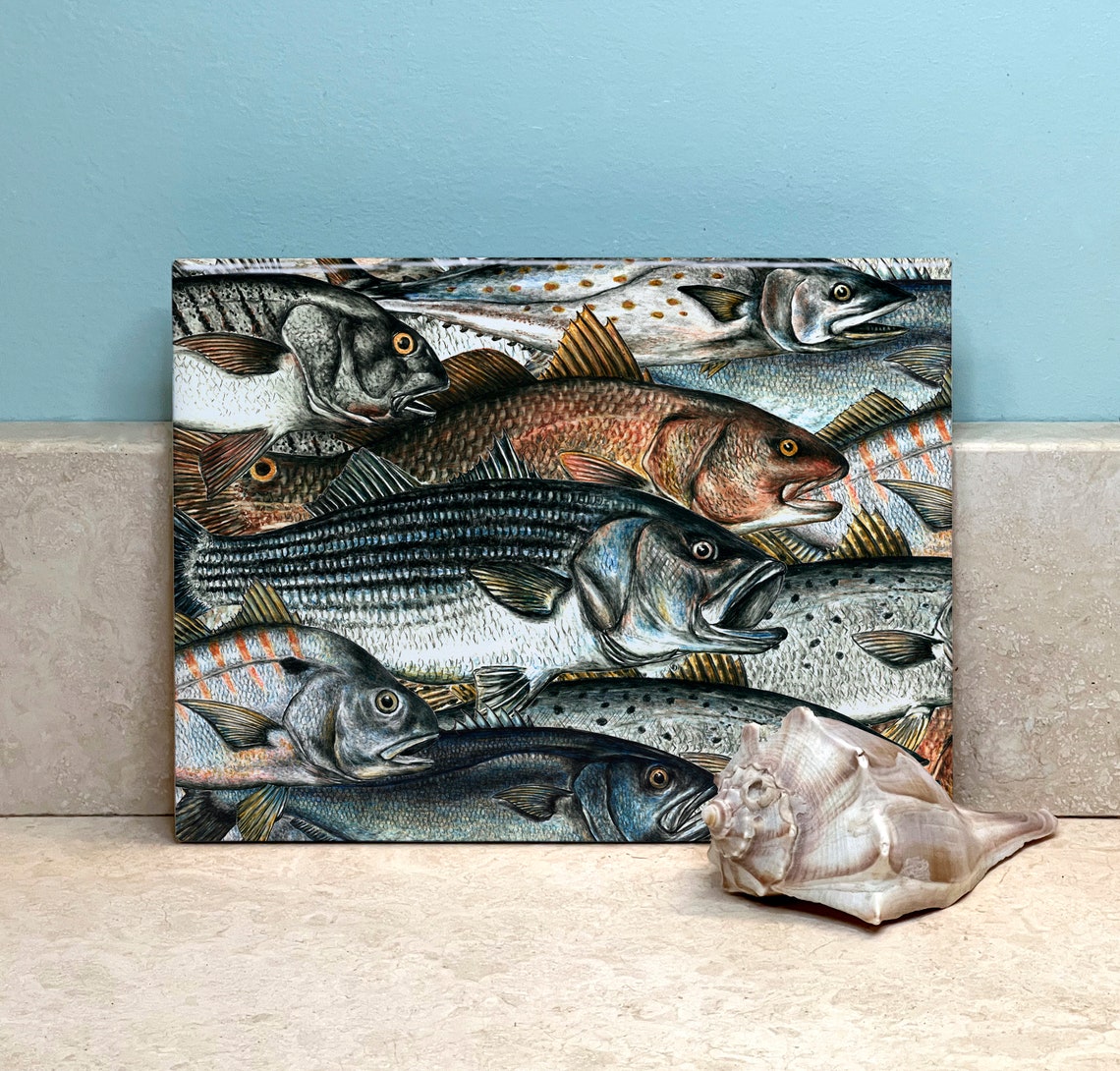 Surf Fish Ceramic Tile Wall Art - Etsy