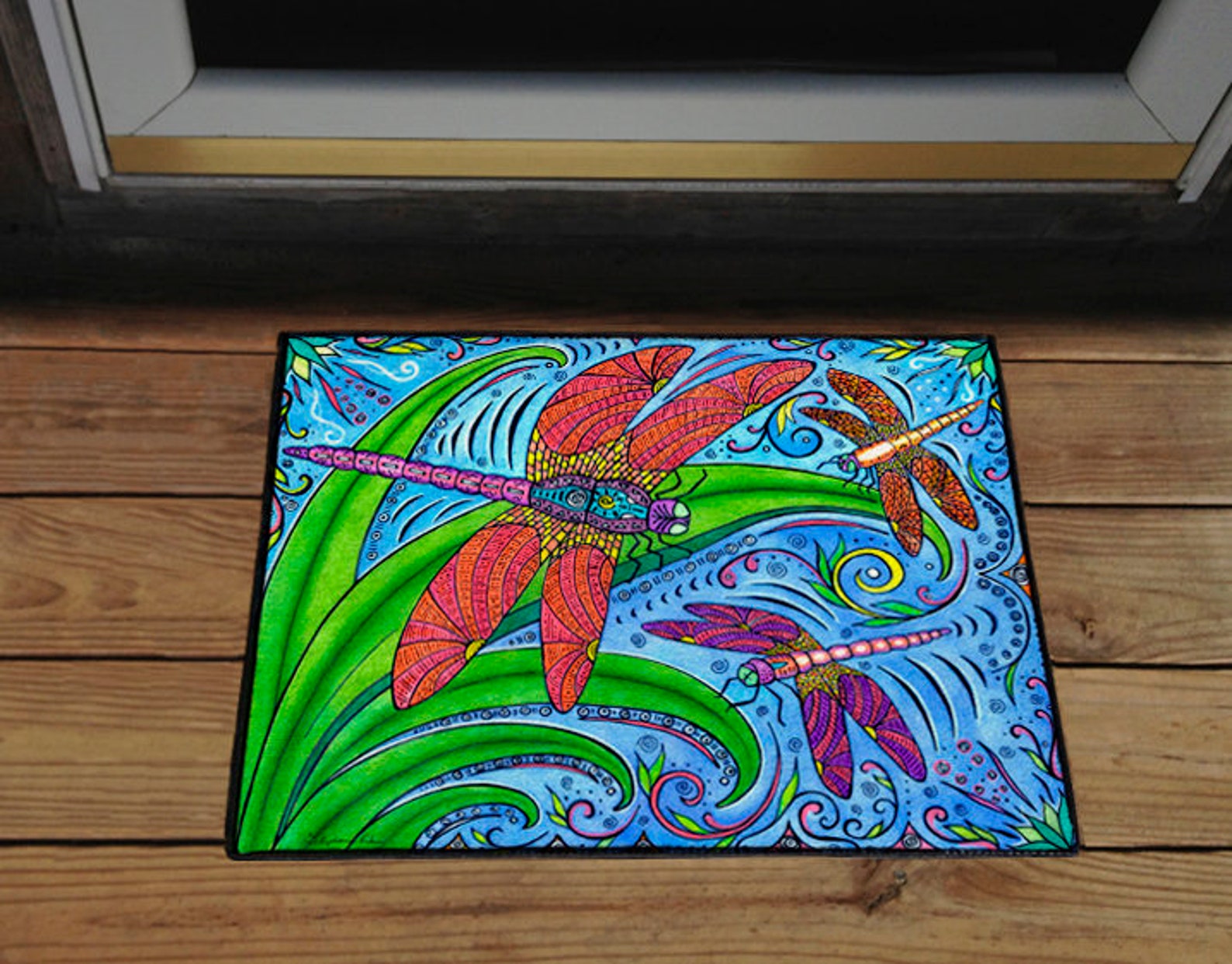 Dancing Dragonflies, 18" X 24" Door Mat, Floor Mat, Home Decor ...