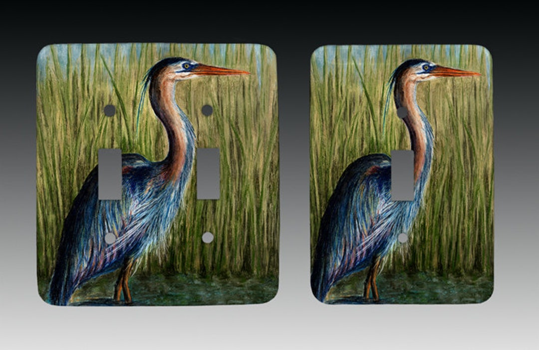 Blue Heron Shore Bird Switchplate, Lightswitch Cover, Lightswitch Plate ...