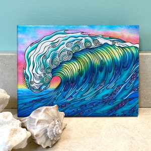 The Wave Ceramic Tile Wall Art - Etsy