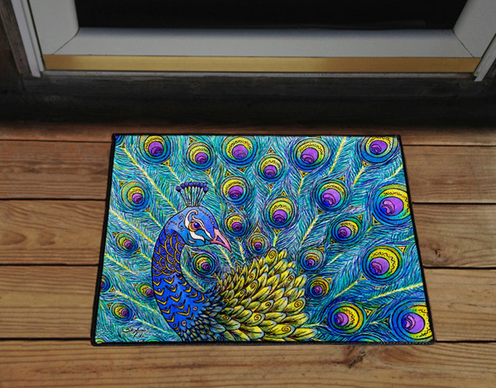 Peacock 18" X 24" Door Mat, Floor Mat, Home Decor - Etsy