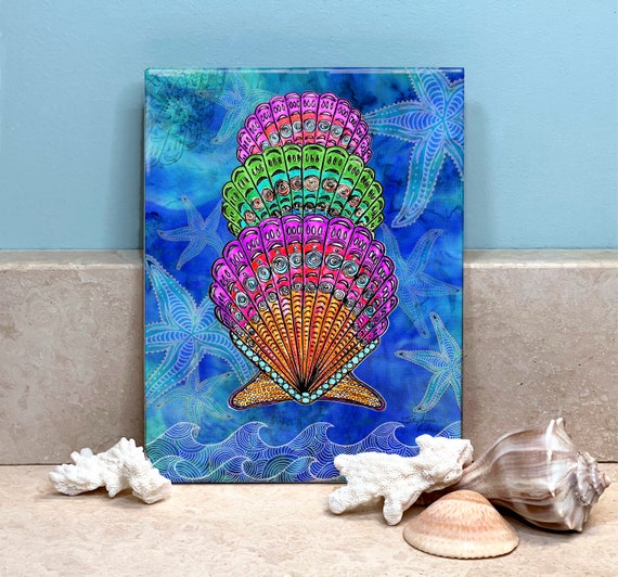 Scallop Shells Ceramic Tile Wall Art - Etsy