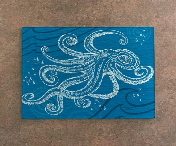 Octopus One Color Trivet Cutting Board and Hotplate Sealife - Etsy
