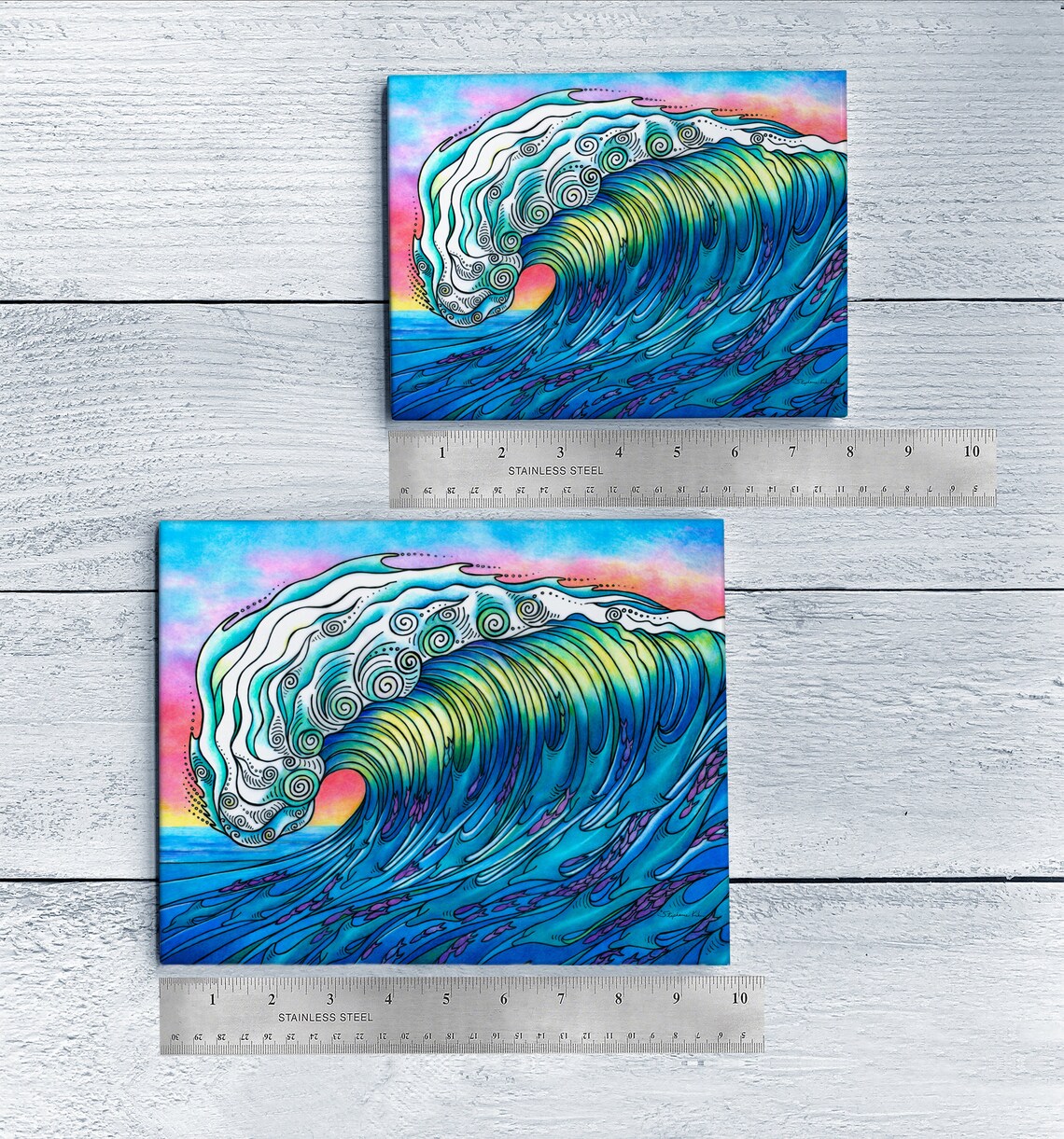 The Wave Ceramic Tile Wall Art - Etsy