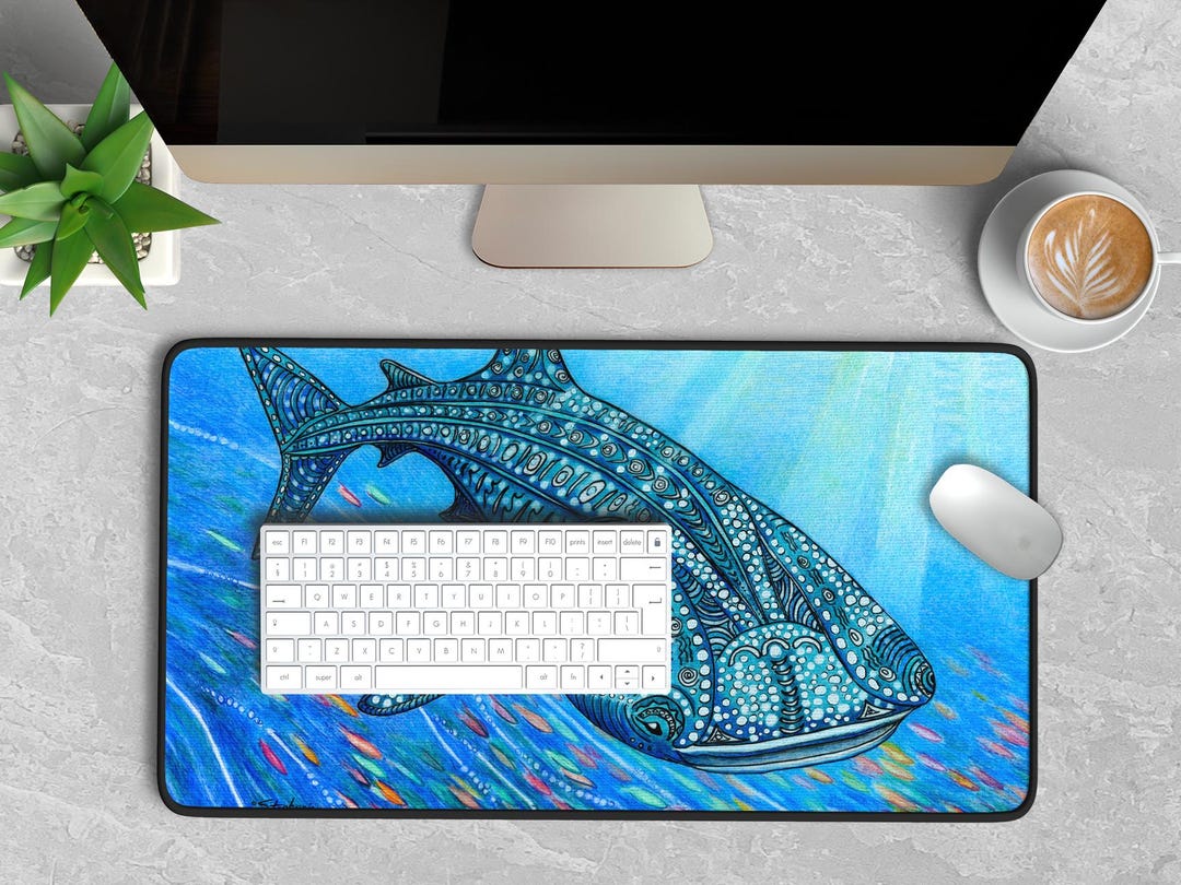 Whale Shark, Coastal Decor, Desk Mat, Computer Mat, Mousepad, Office ...