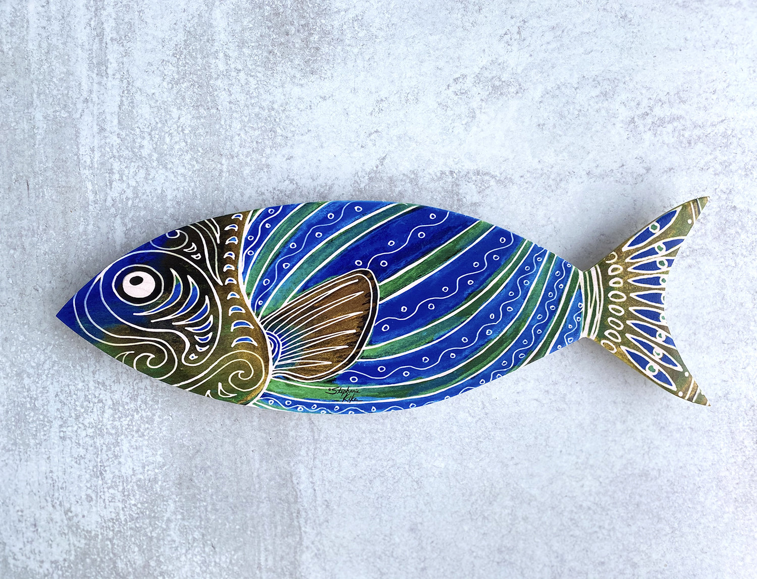 Blue Fish Wood Wall Art, Home Decor, Wall Hanging, Indoor/outdoor ...