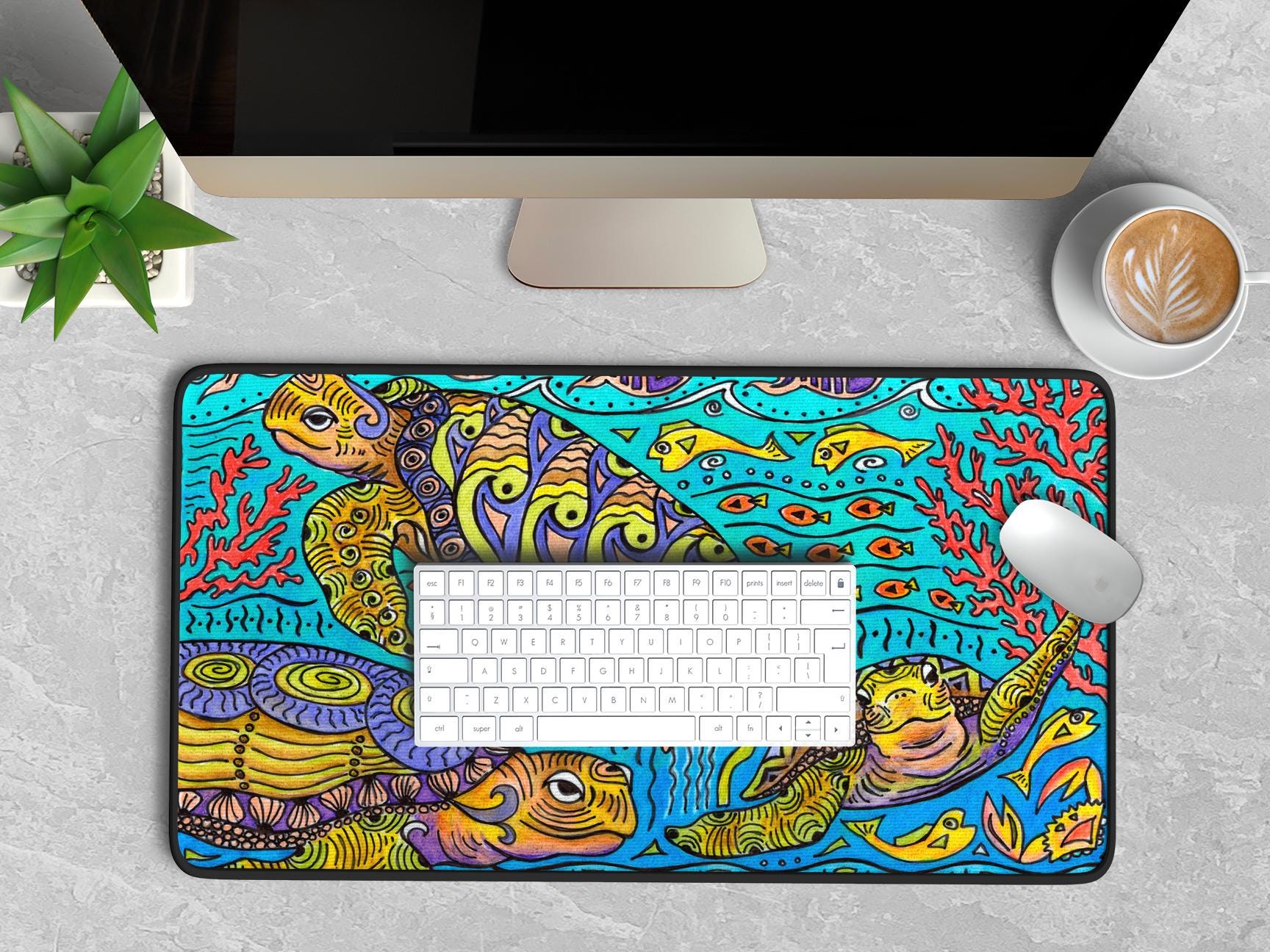 Turtle Time, Sea Turtles, Turtle Decor, Coastal Decor, Desk Mat ...