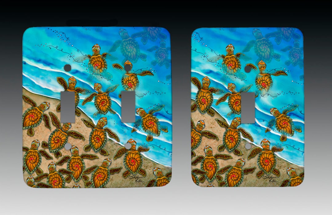 Ocean Bound Turtles Art Switchplate, Lightswitch Cover, Lightswitch ...