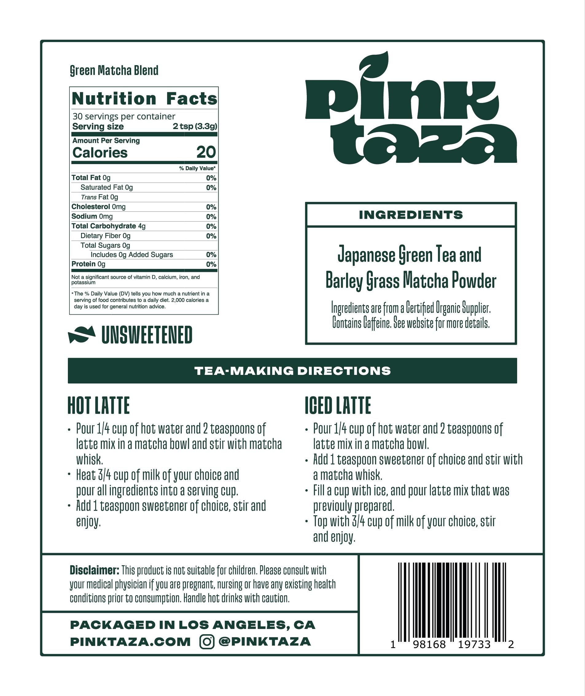 Matcha Blend Powder Tea Matte Mix - Etsy