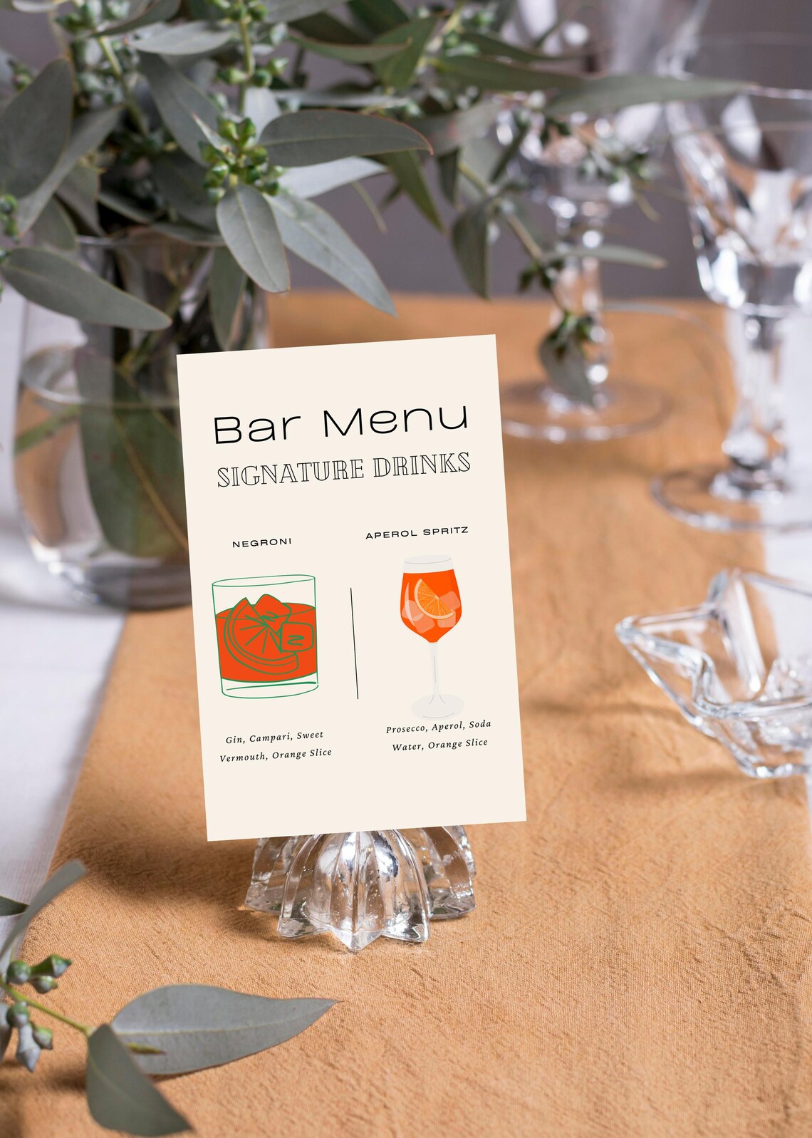 Printable Signature Drink Sign: Minimalist Bar Menu Template (5000 ...
