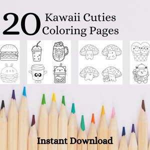 Kawaii Cuties: A Relaxing Coloring Book for Kids and Adults - Etsy