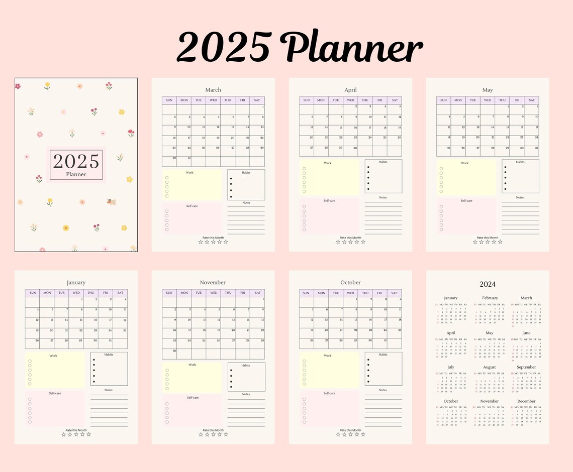 2025 Planner Template | Stay Organized & Achieve Your Goals - Etsy
