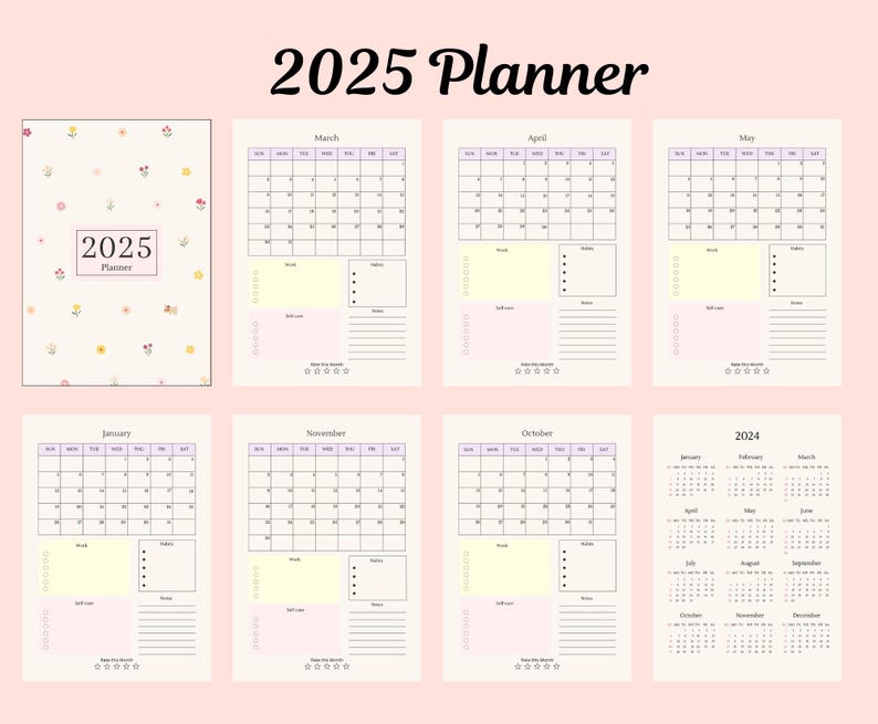 2025 Planner Template | Stay Organized & Achieve Your Goals - Etsy