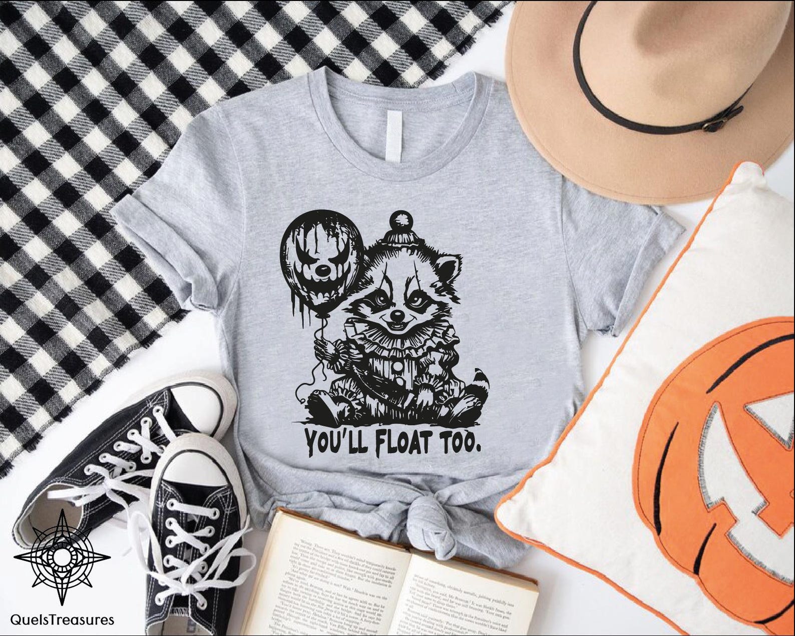 You'll Float Too Horror Raccoon Halloween Shirt, Retro Raccoon Shirt ...