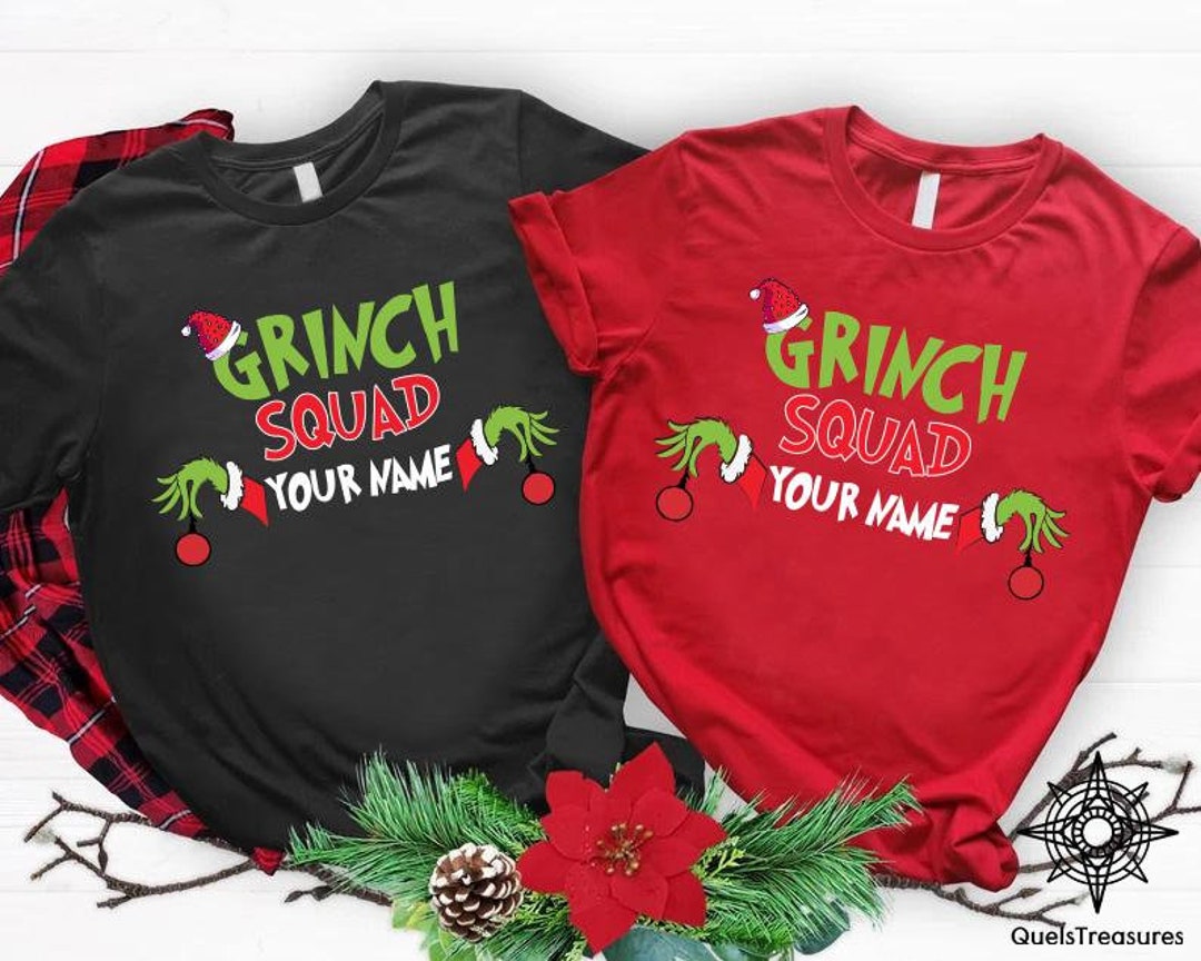 Personalized Grinch Christmas Family T-shirt, Xmas Family Clothing ...