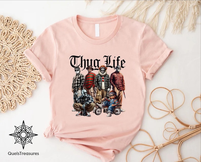 Thug Life Horror Movie Characters Halloween Costume,movie Killers Shirt ...