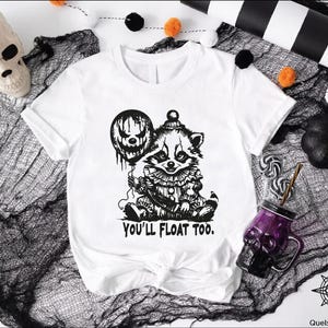 You'll Float Too Horror Raccoon Halloween Shirt, Retro Raccoon Shirt ...