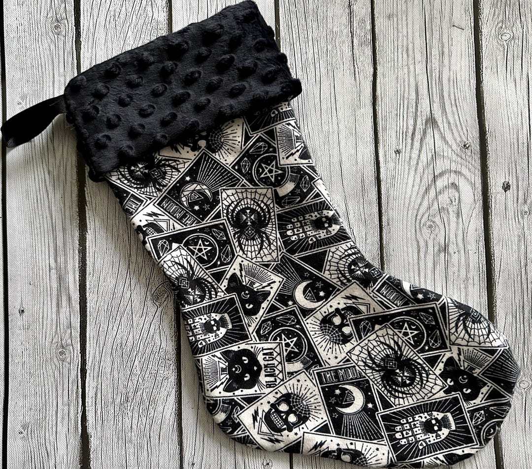 Goth Witchy Creepmas Christmas Stocking With Faux Fur Cuff - Large - Etsy