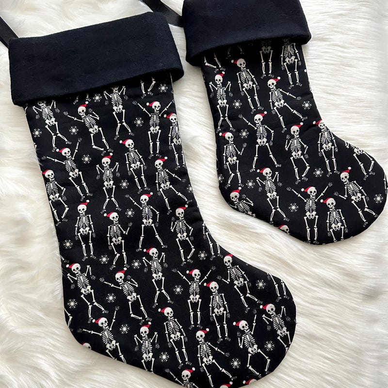 Goth Knit Stocking - Etsy