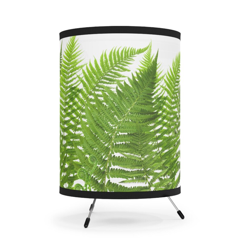 Fern Leaf Table Lamp: Botanical Tripod Desk Light - Etsy