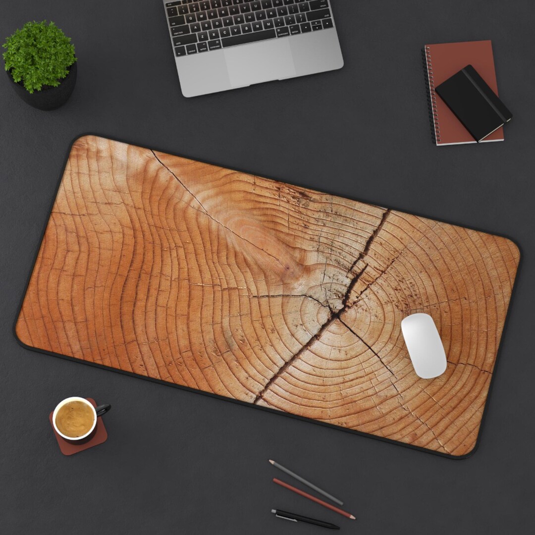 Tree Ring Neoprene Desk Mat: Rustic Wood Cut Design - Etsy