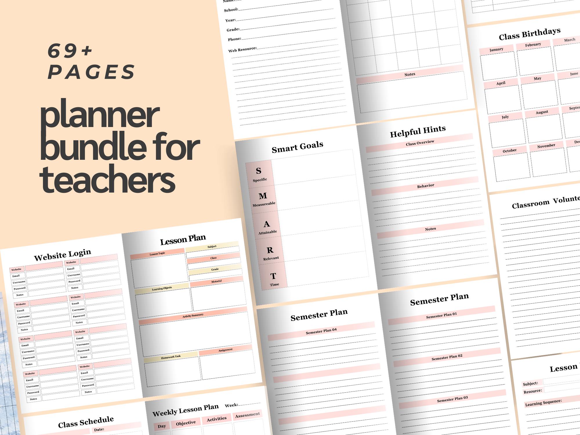 TEACHER PLANNER BUNDLE, Teacher Lesson Plan, Teacher Planner, 2024 2025 ...