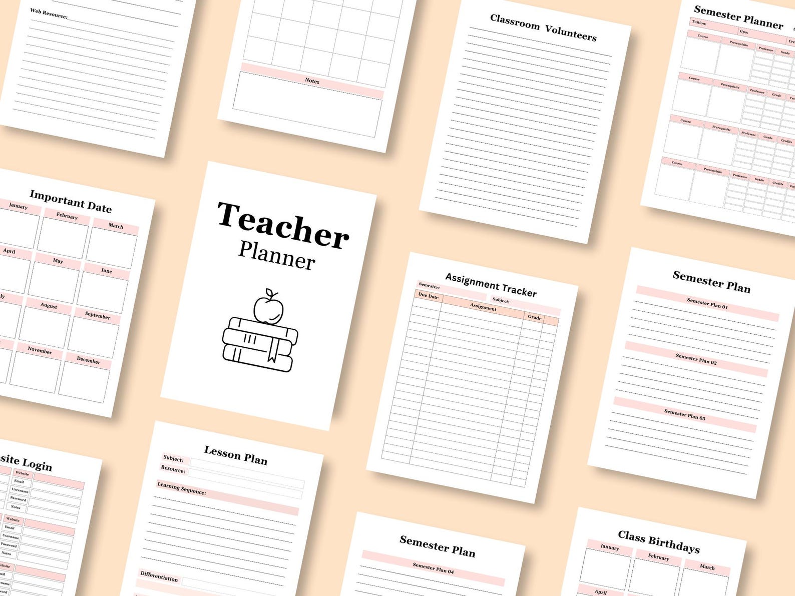TEACHER PLANNER BUNDLE, Teacher Lesson Plan, Teacher Planner, 2024 2025 ...