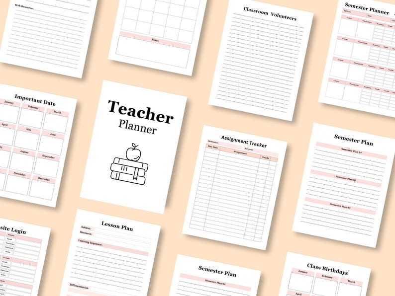 TEACHER PLANNER BUNDLE, Teacher Lesson Plan, Teacher Planner, 2024 2025 ...